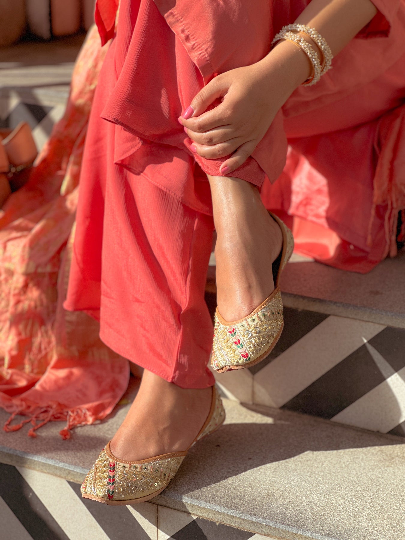 Buy Punjabi Juttis for Girls | Designer Jutti - Pastels & Pop
