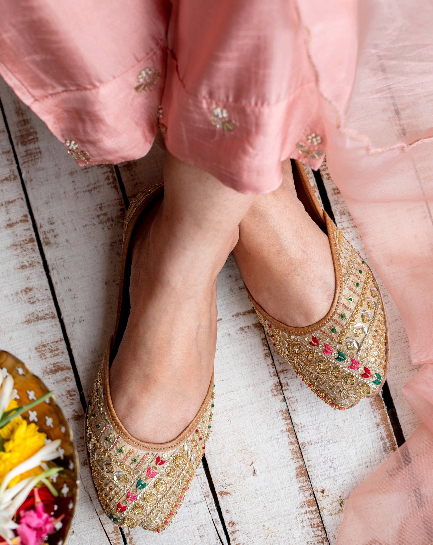 Buy Punjabi Juttis for Girls | Designer Jutti - Pastels & Pop