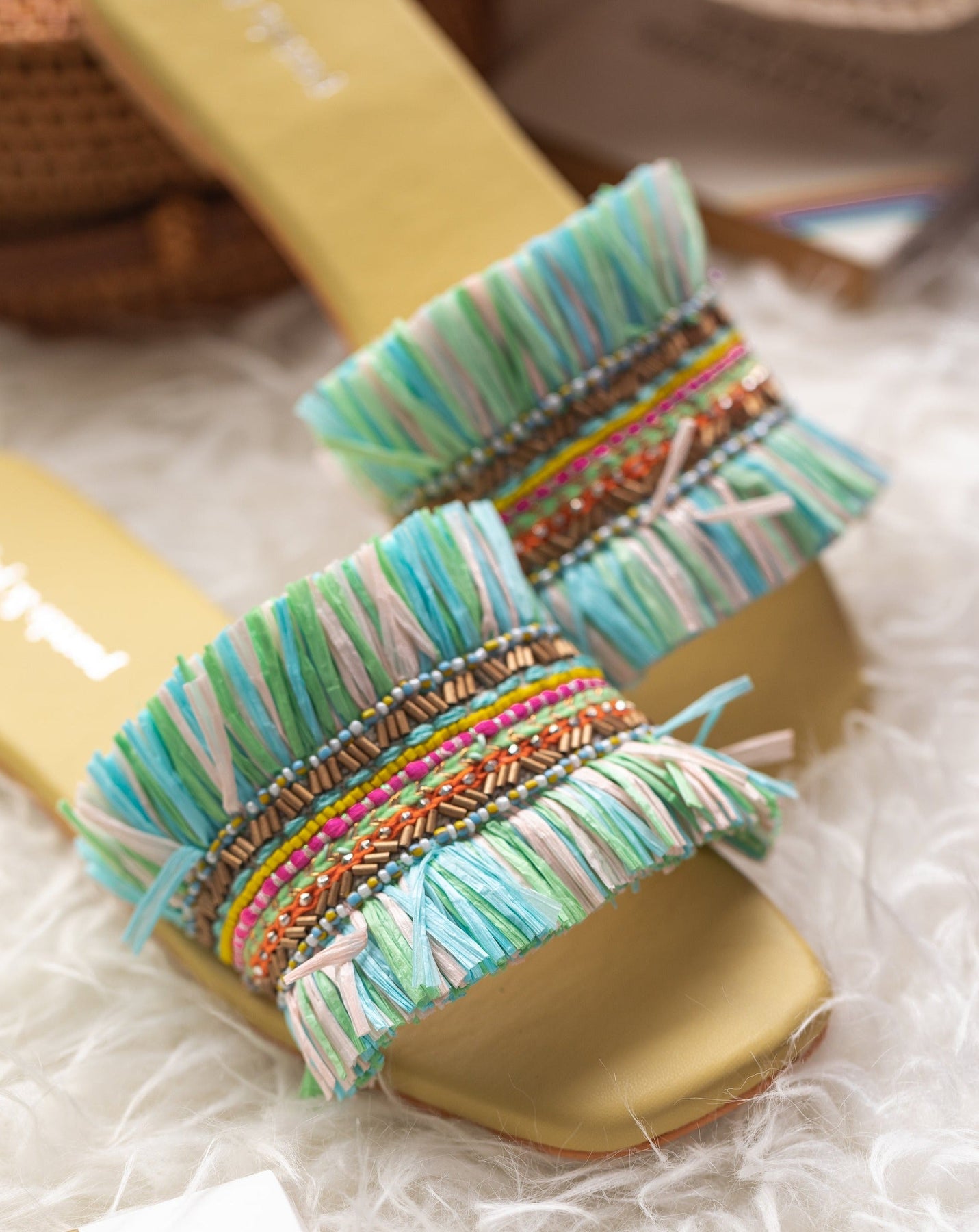 Designer Flat Sandals for Women - Pastels & Pop