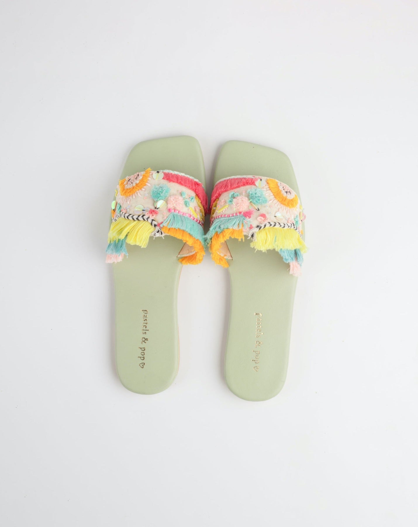 Designer Flat Sandals for Women - Pastels & Pop