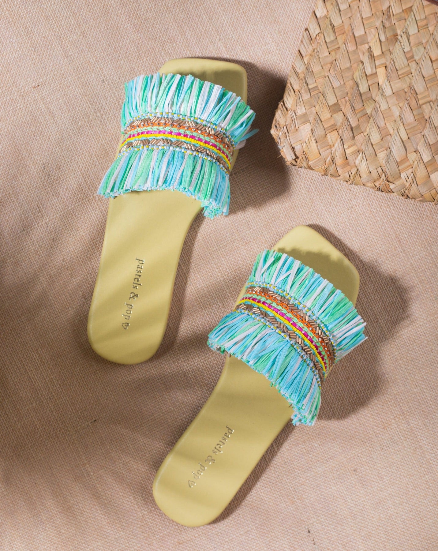 Designer Flat Sandals for Women - Pastels & Pop