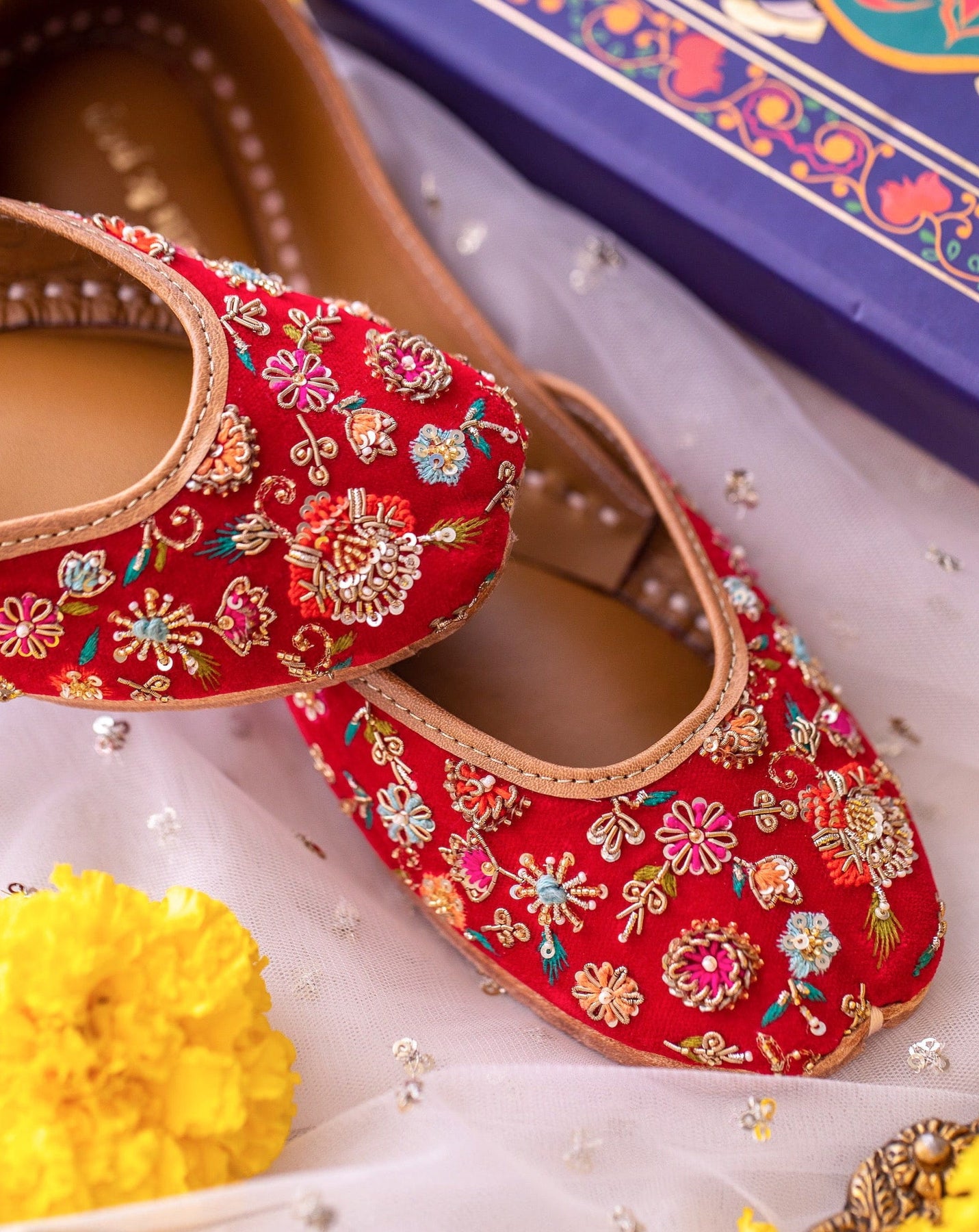 Buy Punjabi Juttis for Girls | Designer Jutti - Pastels & Pop