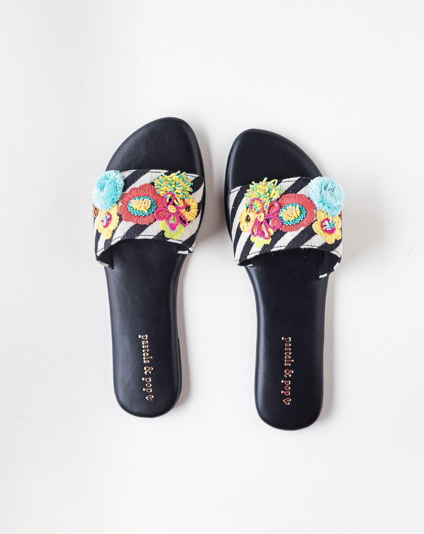 Designer Flat Sandals for Women - Pastels & Pop