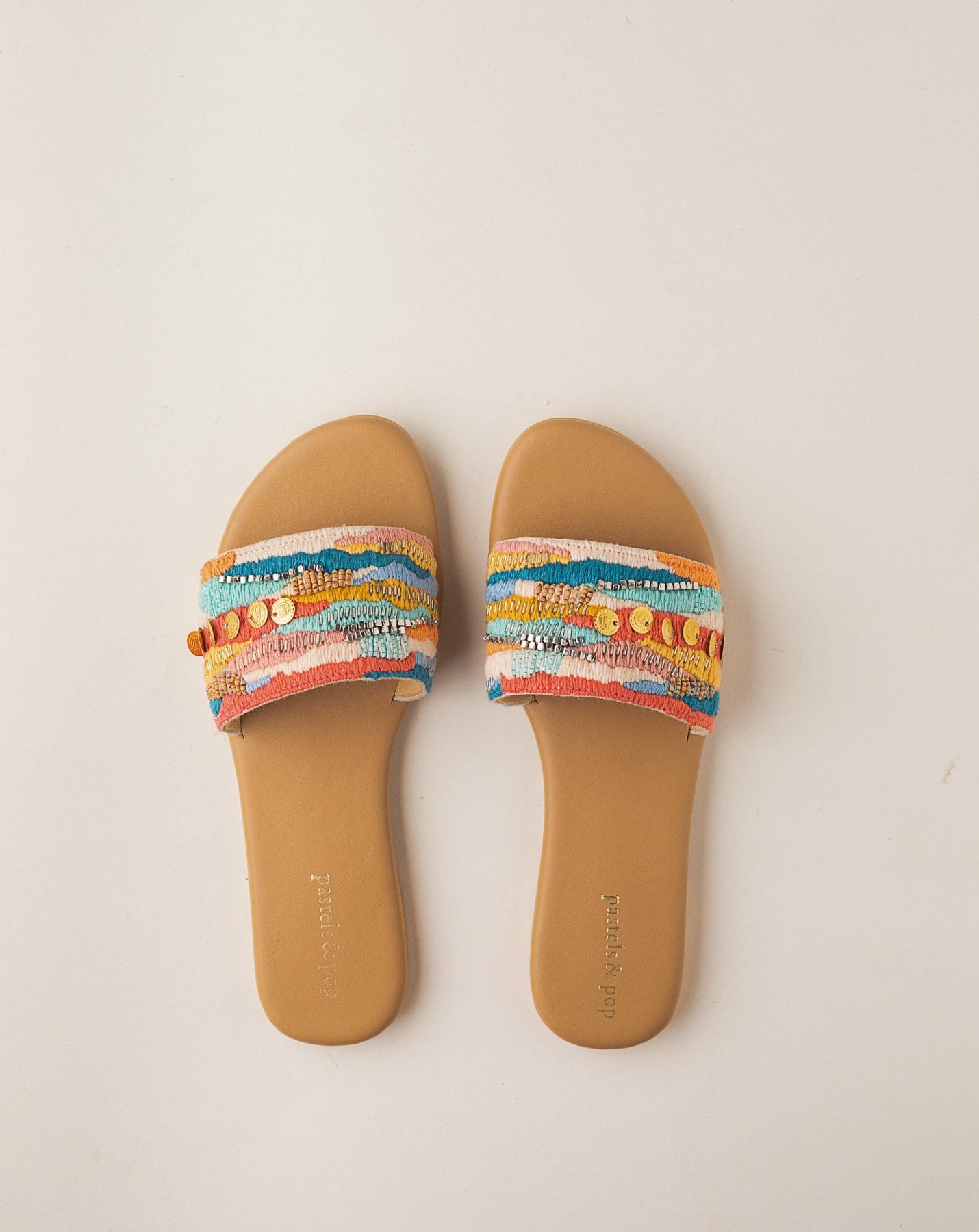 Designer Flat Sandals for Women - Pastels & Pop